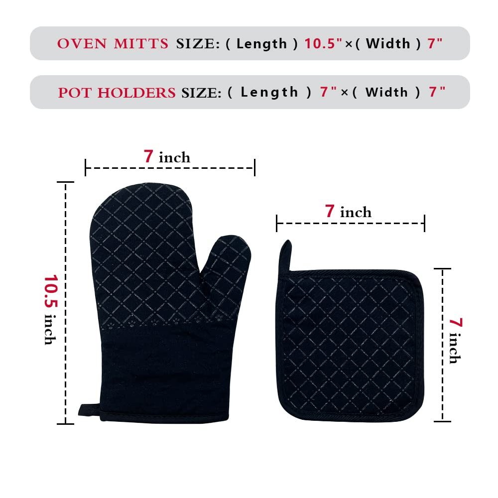 Too Hot to Handlg,Oven Mitts and Pot Holders Sets of 2,Funny Oven Mitt,Silicone Non-Slip Oven Mitts,Cute Housewarming Gift,Perfect for Kitchen,Cooking,Baking,Grilling