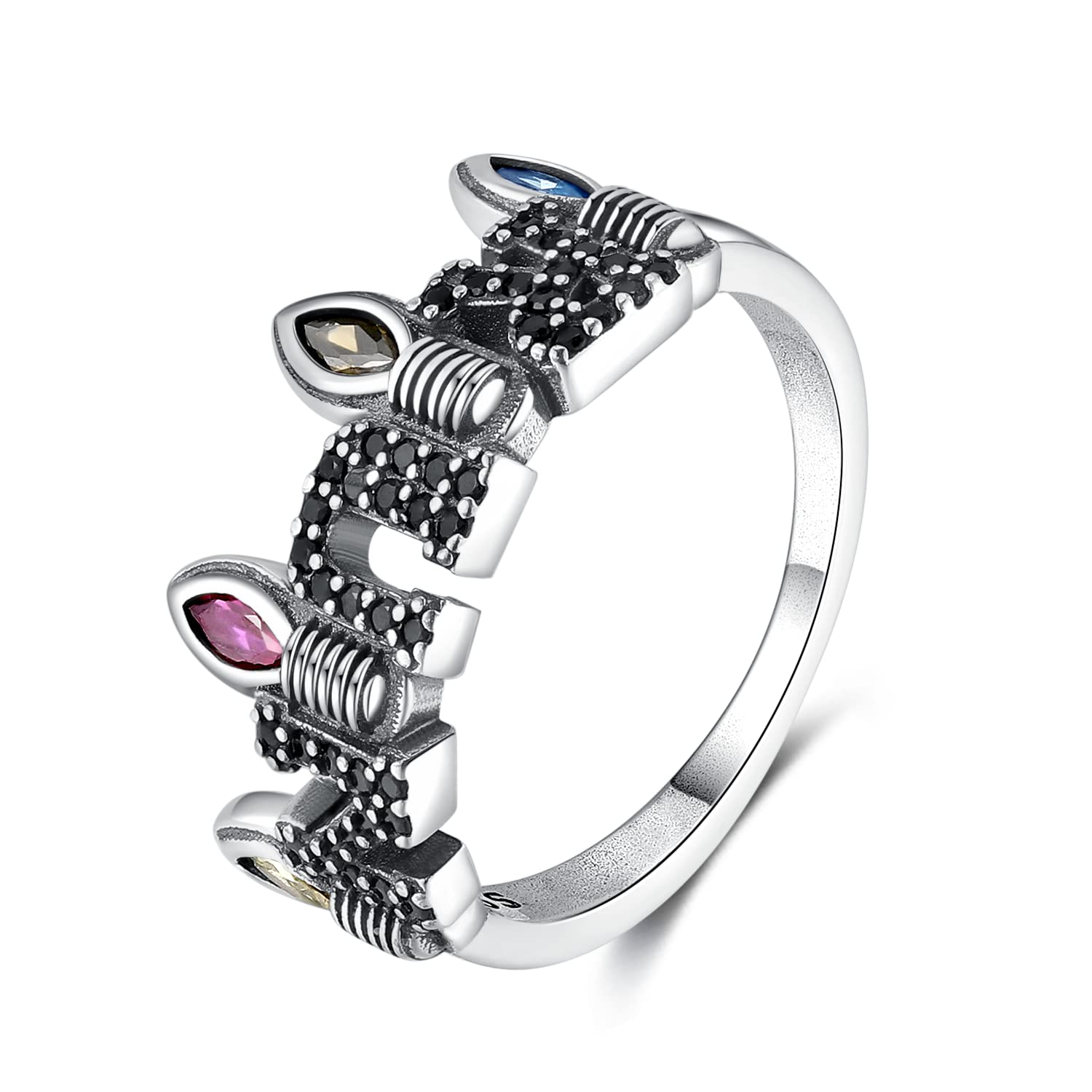 Stranger Themed Things RUN Statement Ring In Sterling Silver 5A Cubic Zirconia Gemstones With Gift Box For Women (7)