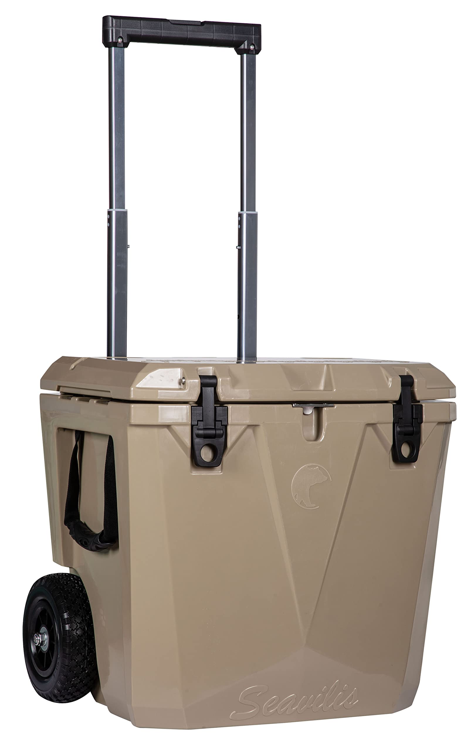 Seavilis Roto Molded Cooler with Wheels+Retractable Handle45QT -Tan