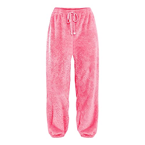 Winter Fall Soft Sweatpants for Women Baggy Cinch Bottom Solid Color Yoga Trousers with Pockets Yoga Loose Fit Warm