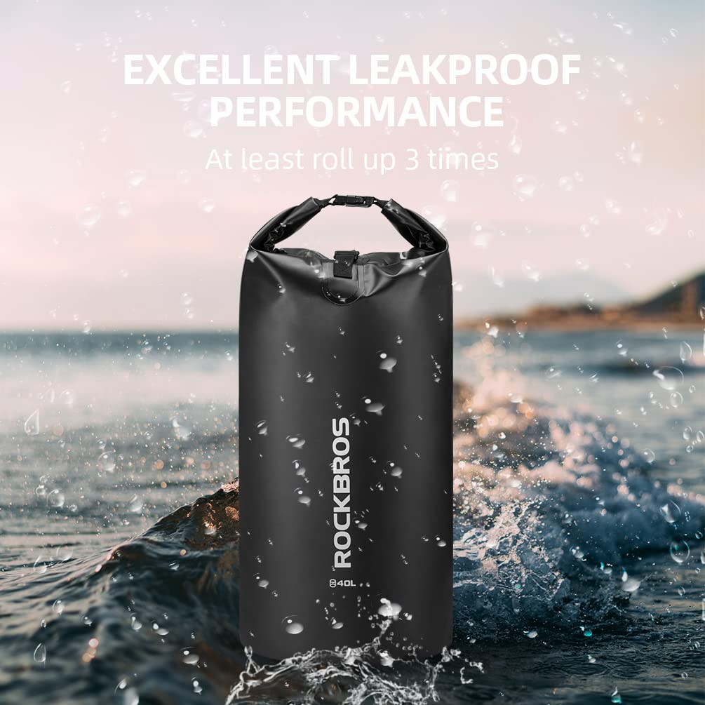 ROCKBROS Waterproof Dry Bag Heavy Durable Beach Backpack 2L 5L 10L 20L 30L Floating Dry Sack for Boating Kayaking Camping Swimming Rafting Hiking Fishing