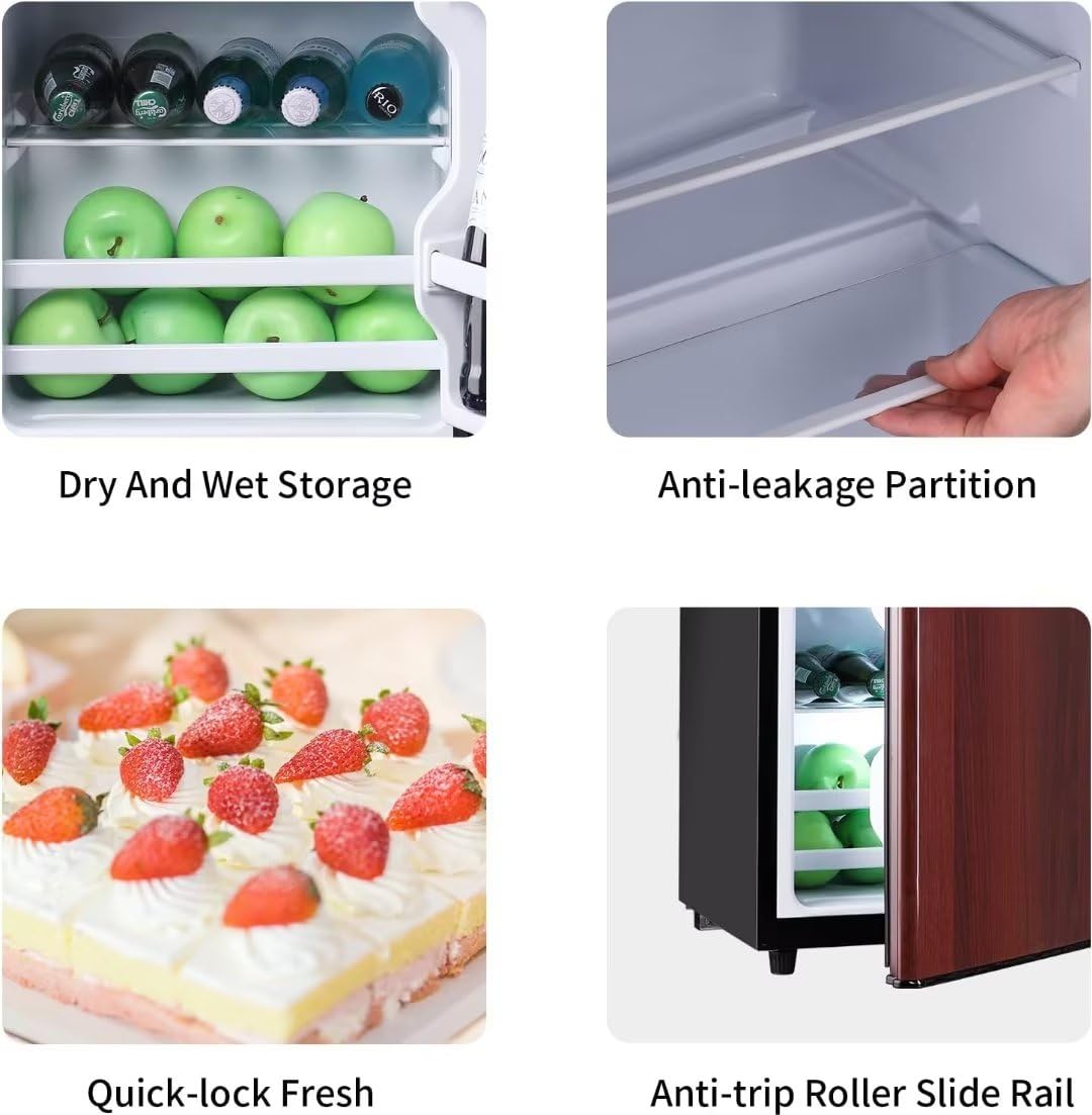oditton Krib Bling-FLS-80-WOOD Compact Refrigerator, Wood Grain Color