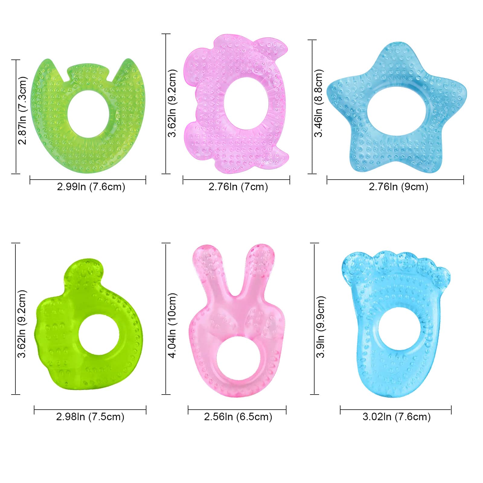 Water Teether Set, Teething Toys for Babies 0-6 Months Soothing Teether Set, Cooling Soothes Gums, BPA Free, Frozen Teething Toys for Babies (04)
