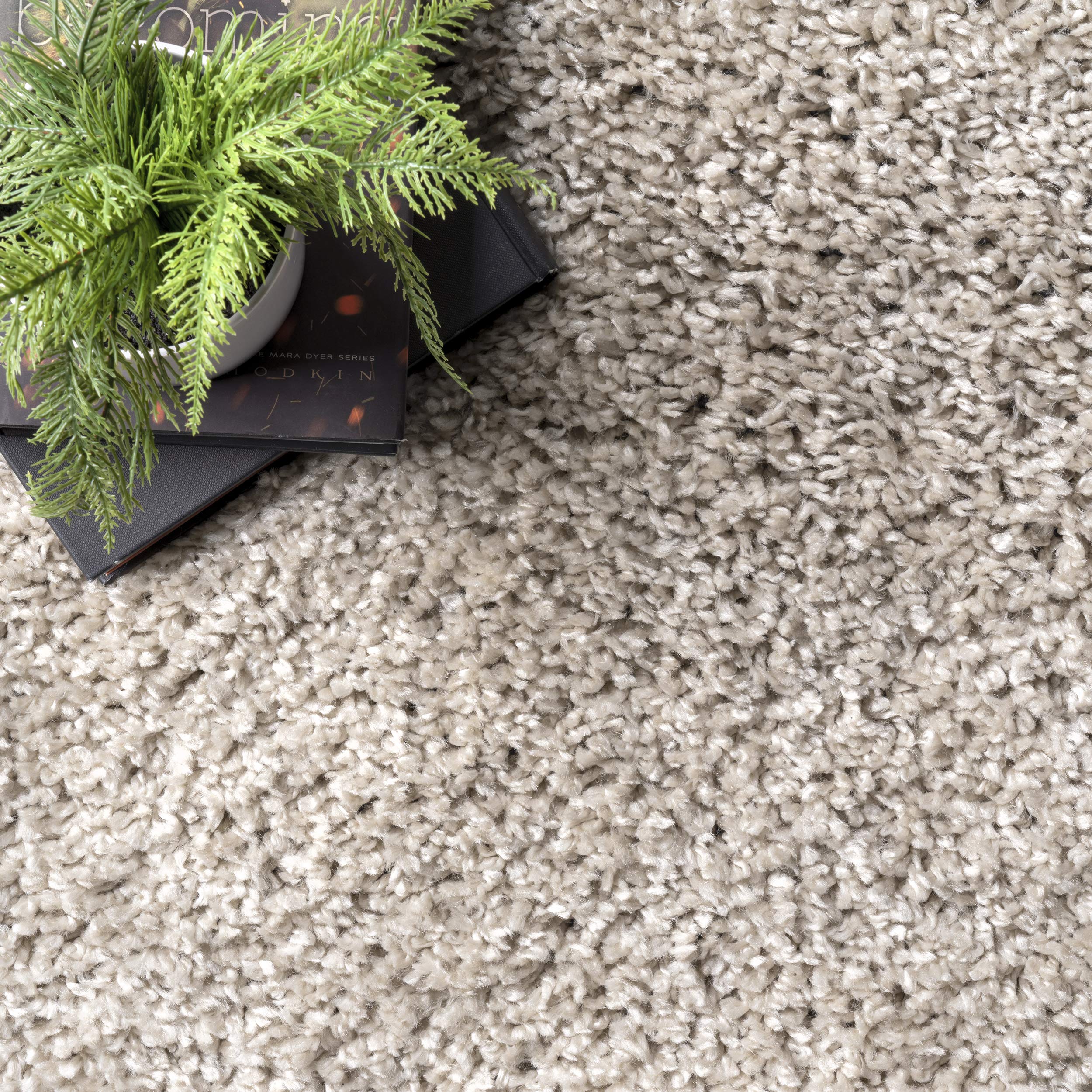 nuLOOM Gelina Soft Shaggy Tassel Plush Area Rug, 10x14, White