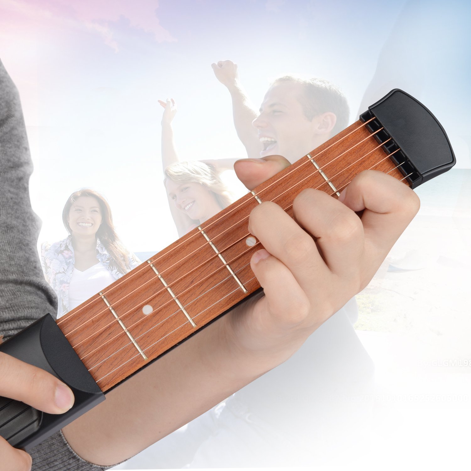 Nanagogo ZH-02 Pocket Guitar Practice Tool Portable Chord Trainer Guitar Finger Exercise & Chords Practice Tool 6 String 6 Fret Black.
