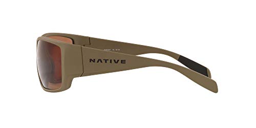 Native Eyewear Sightcaster Polarized Rectangular Sunglasses, Desert Tan/Bronze, 64 mm