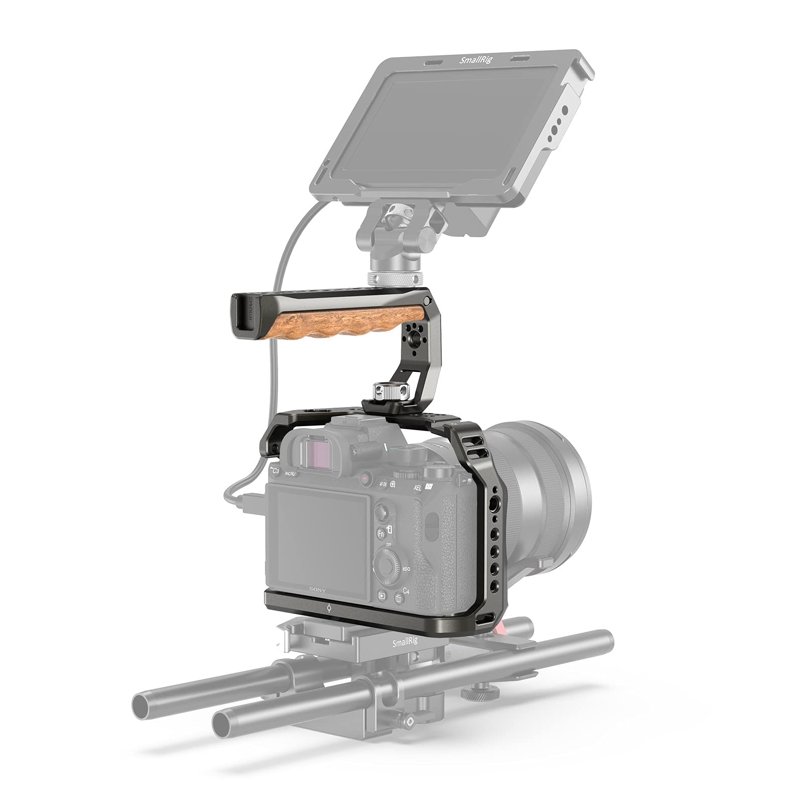SmallRig Full Cage and Handle Kit for Sony A7 III & Sony Alpha 7III and A7R III with Built-in Locating Holes for ARRI and Cold Shoe Mount - KCCS2694