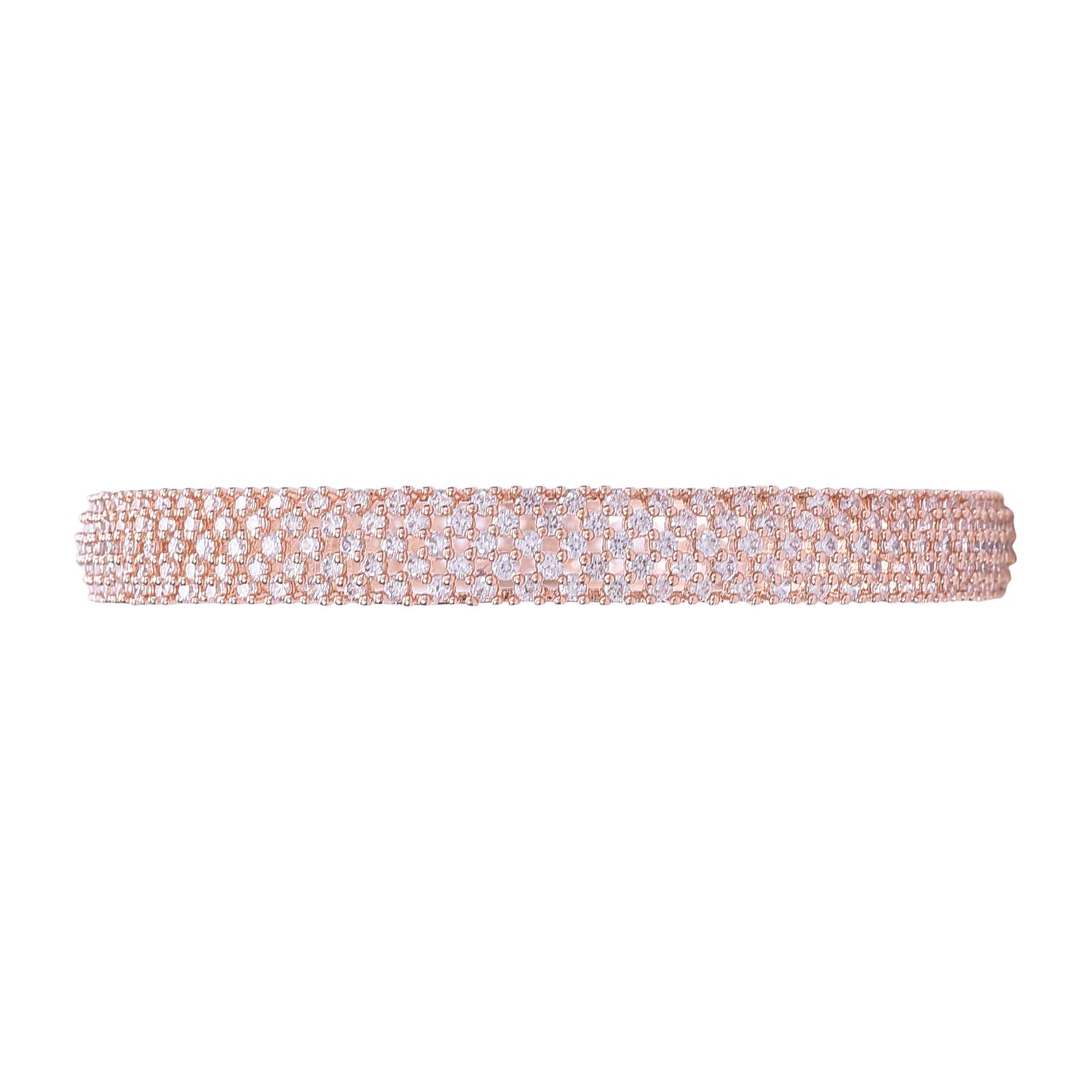 Ratnavali Jewels CZ Zirconia Sleek Designer Bracelet Bollywood Wedding Bangle Jewelry Women