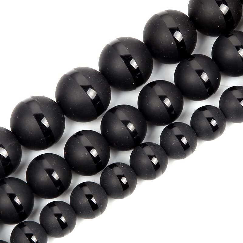 NHBT YU Natural Stone Beads A Line Frosted Agate Charm Round Loose Beads for Jewelry Making Needlework Bracelet DIY 4-12 MM T87 (Color : H7498, Item Diameter : 12mm About 30 pcs)
