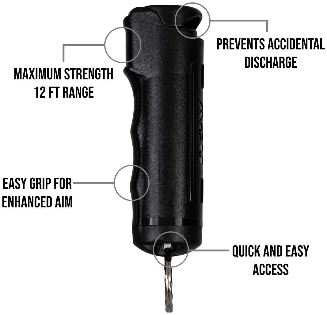 POLICE MAGNUM 2 Pepper Spray 1/2oz Black Flip Top Molded Keychain Security Self Defense Police Strength