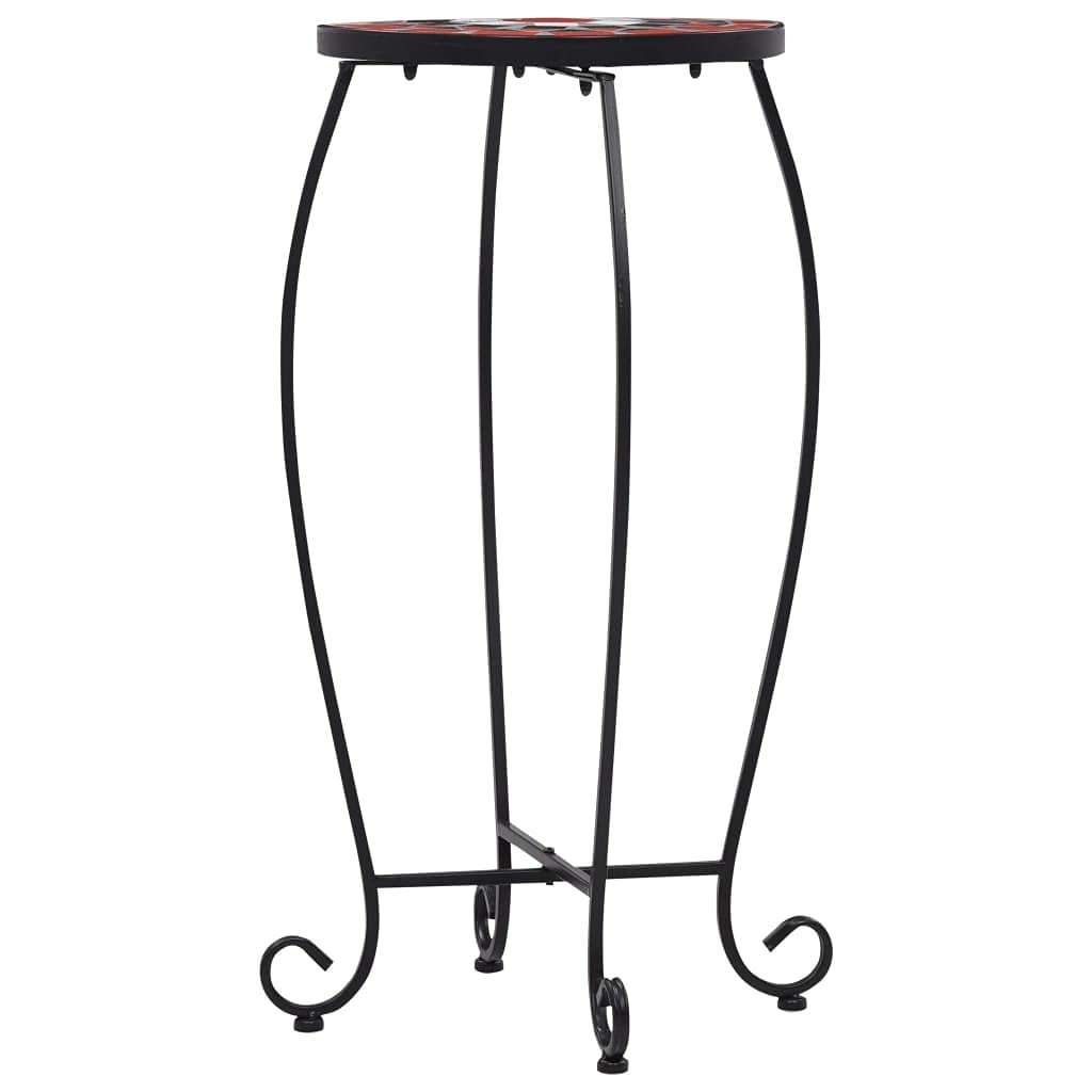NusGear Mosaic Tables 3 pcs Terracotta and White Ceramic, Material: Iron Tube + Ceramic Tile -704