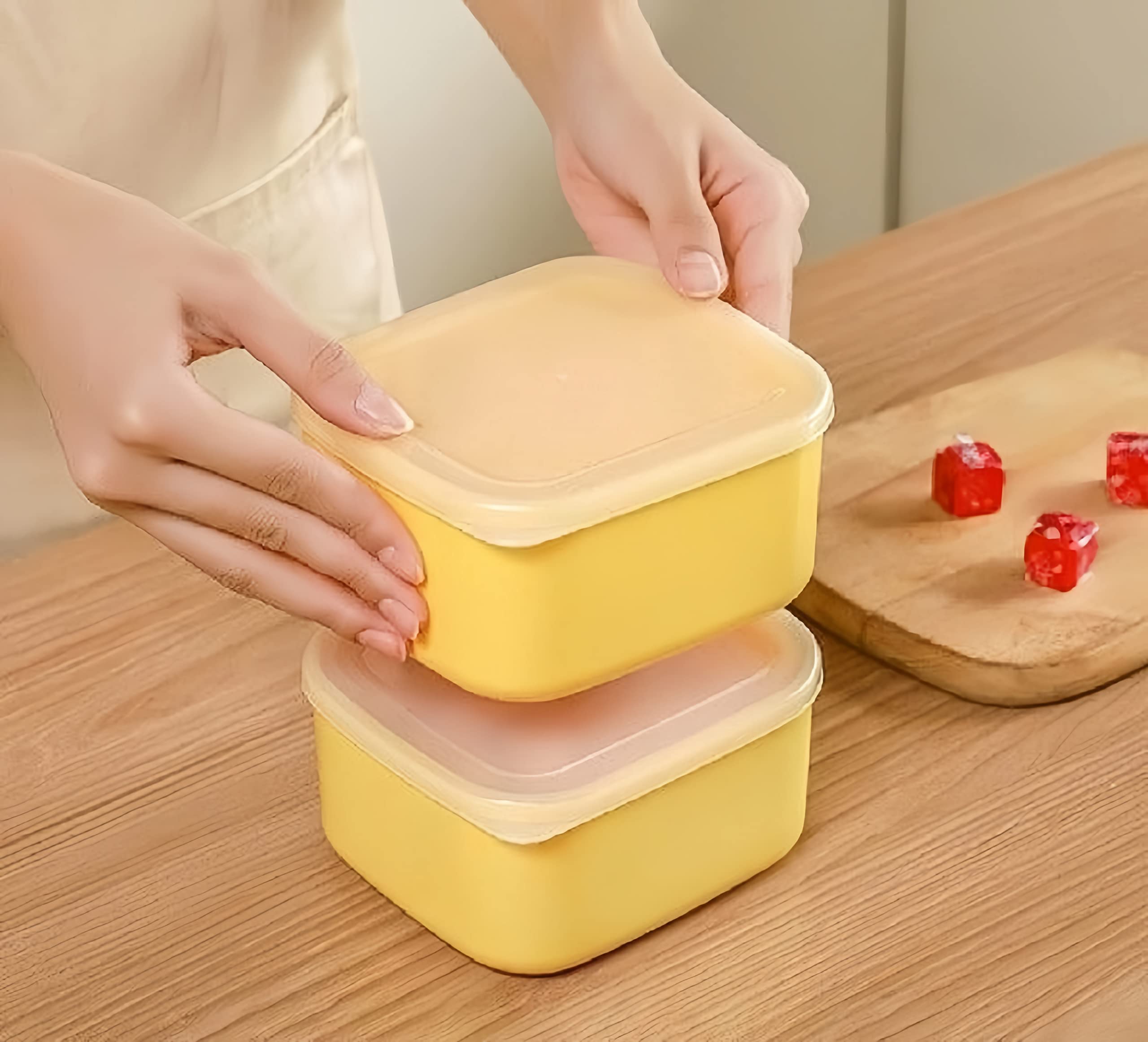 wulikanhua 2 Pack-Cold Dish Storage Container, Deli Meat Container Cold Cuts Fridge Keeper, Cheese Food Storage Container with Lid for Refrigerator, Shallow Low Profile Christmas Cookie Holder