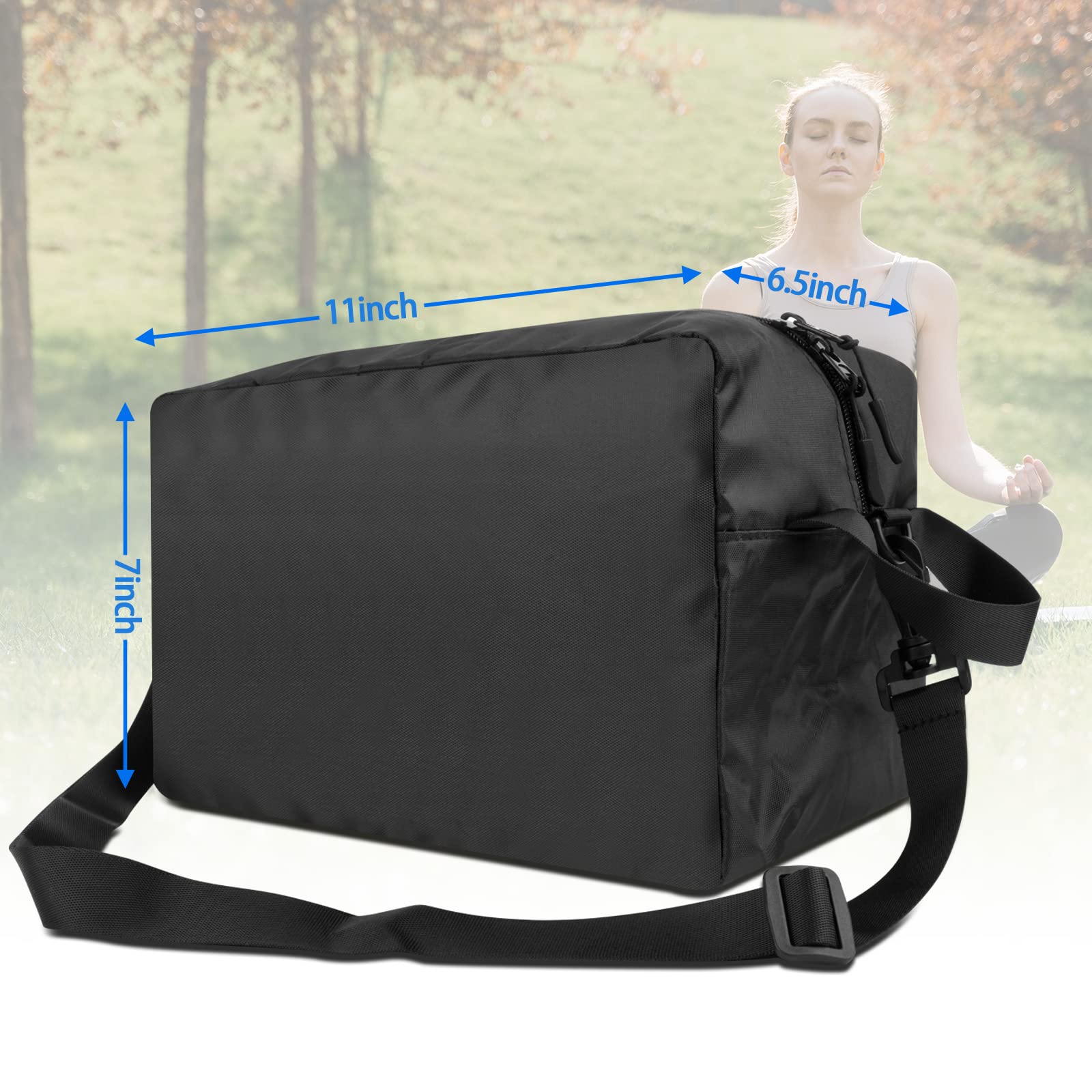 Xxerciz Yoga Blocks Bag Yoga Foam Blocks Bag with Shoulder Strip, Store 2 Pack Yoga Blocks, Lightweight and Durable Multi-Functional Storage Bag (Only Bag)