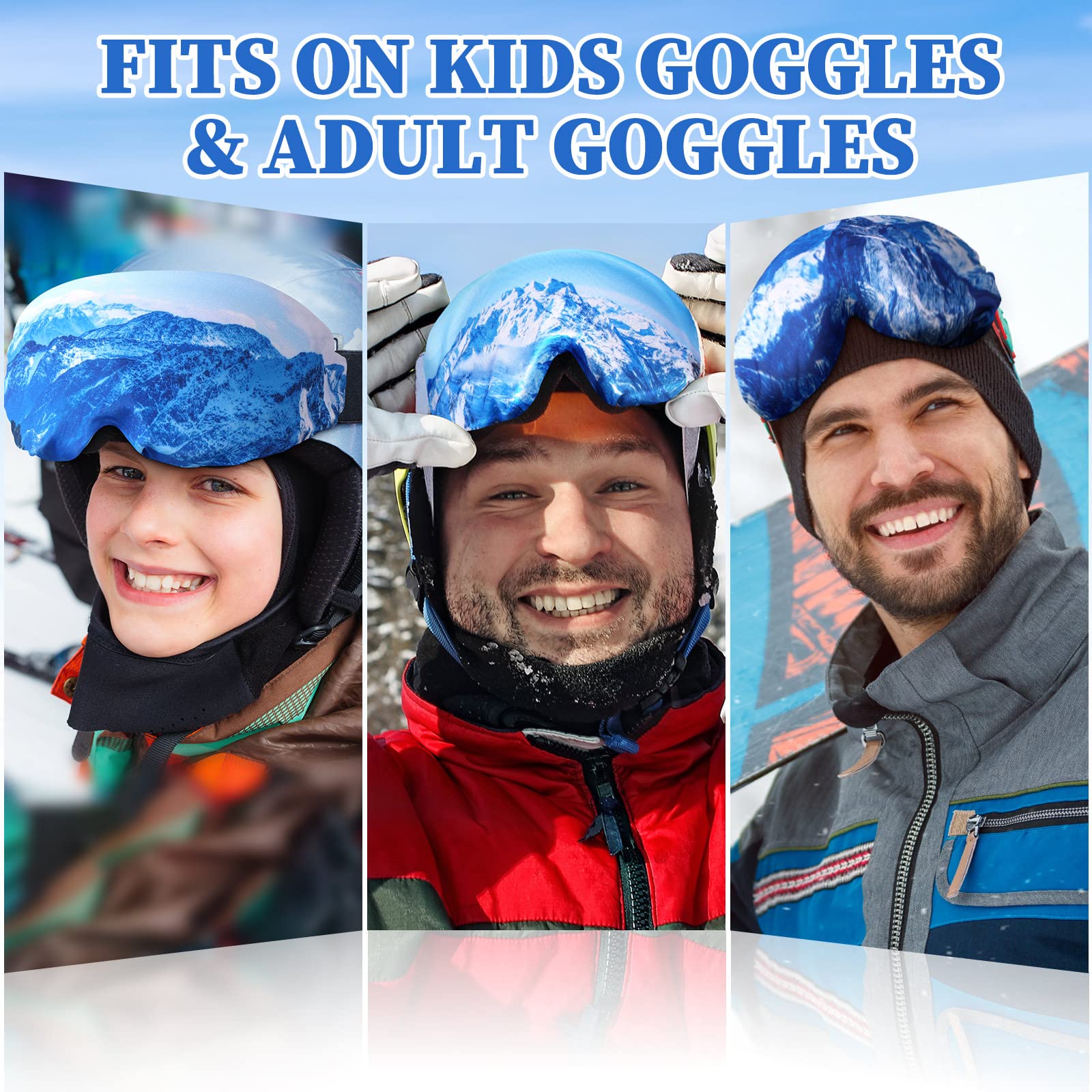 Weewooday 4 Pieces Microfiber Protective Ski Goggle Cover Ski Goggle Cover Protectors for Snow Ski Goggles (Snow Mountain Style)