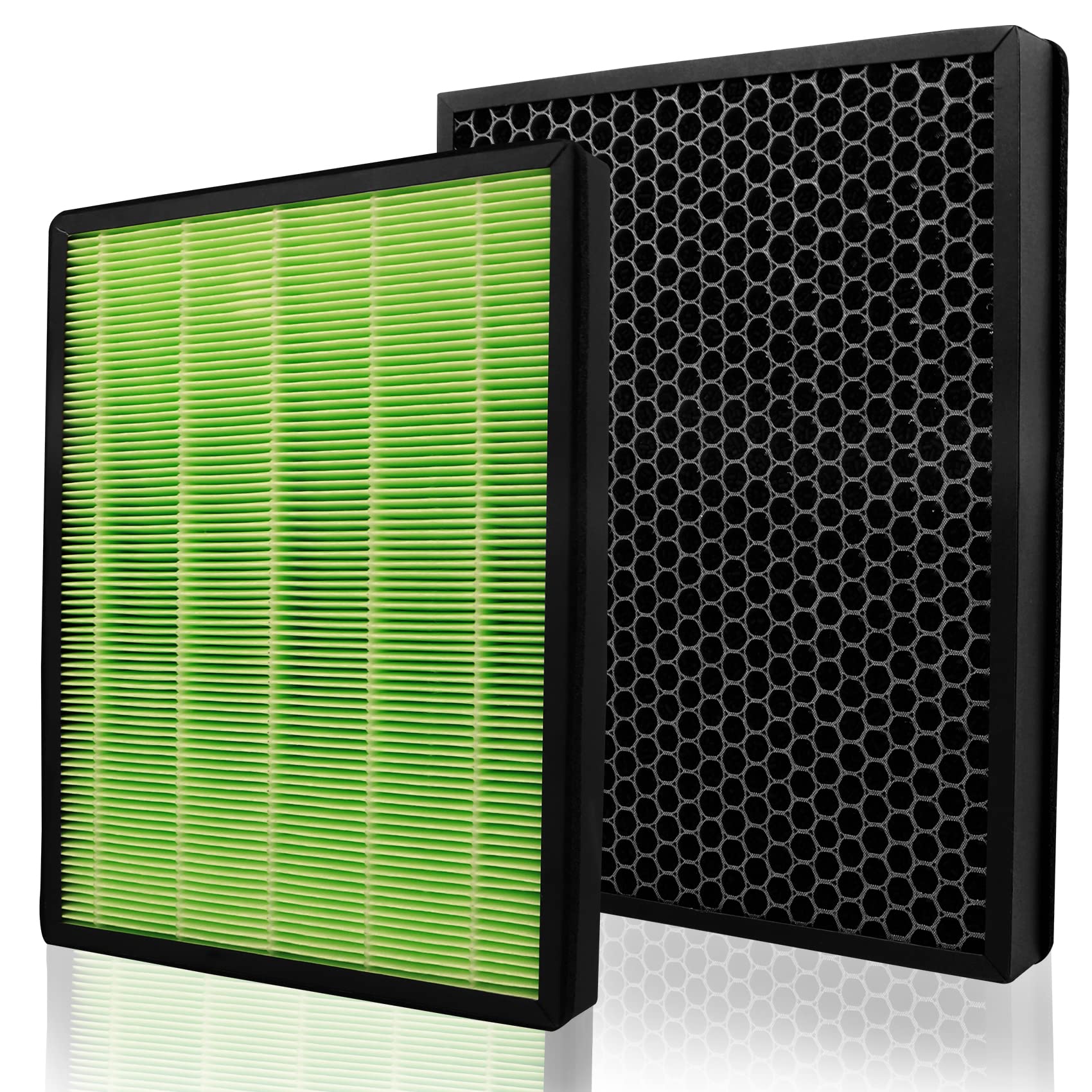 Upgrade Apple Green 400 400s Max 2 Air Filter Compatible with Coway Airmega 400/400S Max 2 Air Purifiers,AP-2015-FP,Green True HEPA and Active Carbon Filter Set,1 Sets (2Packs),Apple Green