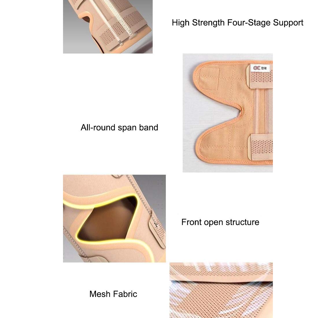 ONECOOK Knee Protective Sleeve Guard Compression Support with Double Band for Arthritis, Joint Pain Relief, Injury Recovery with Adjustable Strapping & Breathable Mesh Fabric Korea