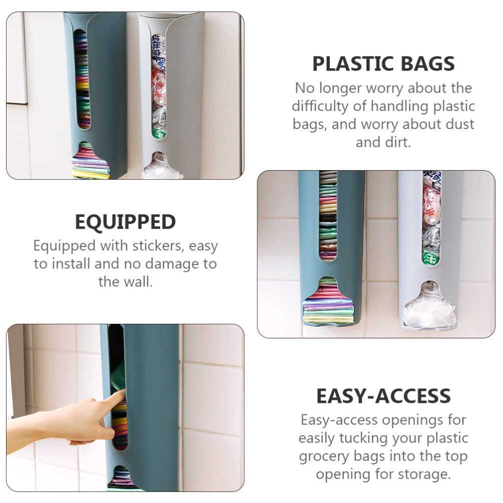 UPKOCH 2 Pcs Plastic Bag Holder Wall Mount Grocery Bag Dispenser Trash Bag Saver Shopping Bags Storage Organizer for Home Kitchen