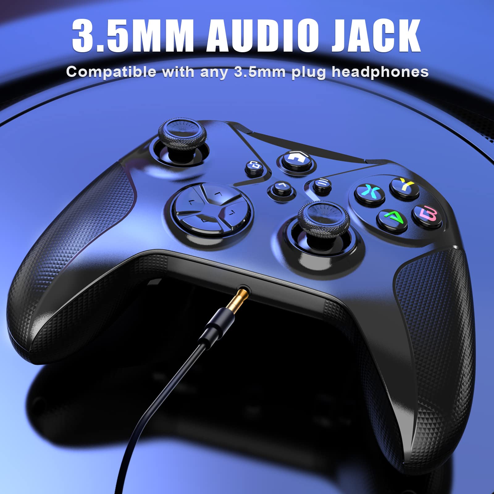 Wireless Controller for Xbox One, PC Game Controller Compatible with Microsoft Xbox One/Xbox One X/One S/Xbox Series S/X Gamepad Support Turbo/3.5mm Headphone Jack/Macro Functions