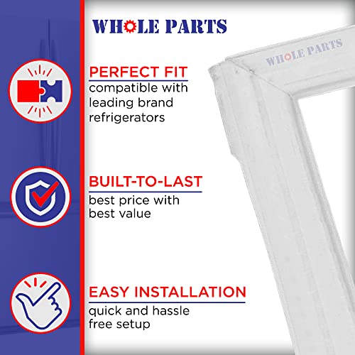 Whole Parts Refrigerator French Door Gasket (White) Part# 241778301 - Replacement & Compatible with Some Crosley, Electrolux and Kenmore Refrigerators