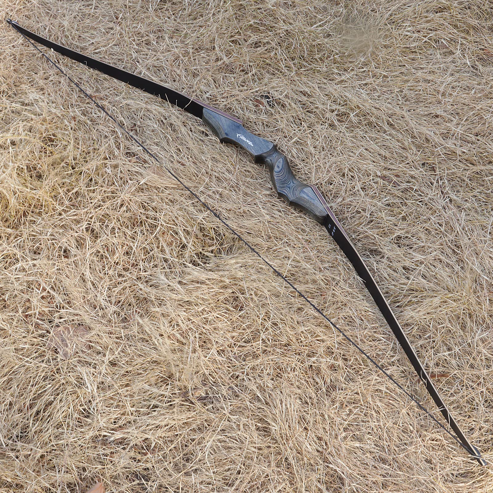 Obert Black Hunter Archery Takedown Recurve Bow American Longbow Adult Right Hand Hunting Wood Bow 60",60lbs Target Practice