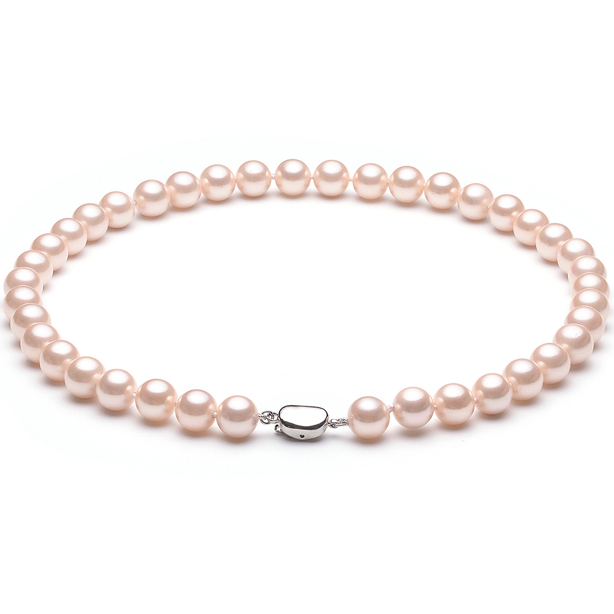 PERNNLA PEARL Seashell Pearl Choker Necklace for Women Handmade Beaded Necklace Simple Pearl Necklaces 18" Pink