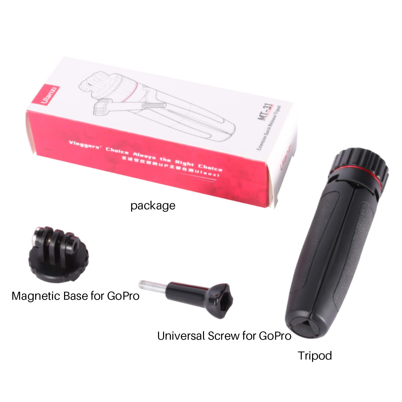 Selfie Stick Tripod Handle for - M31 Extendable Vlog Grip Quick Release Travel Tripod Stand for Hero 10/9/8/7/6/5 Black/Gopro Max DJI Osmo Action Insta 360 Action Camera Accessory Kits