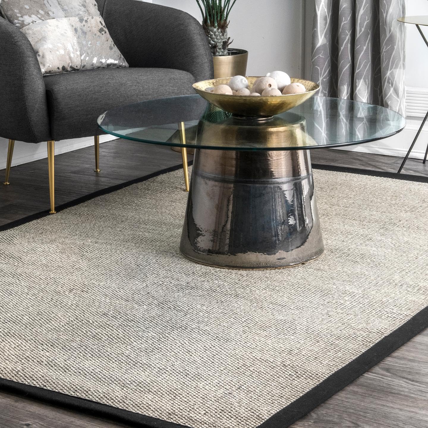 nuLOOM Bordered Chloe Sisal Area Rug, 8x10, Black