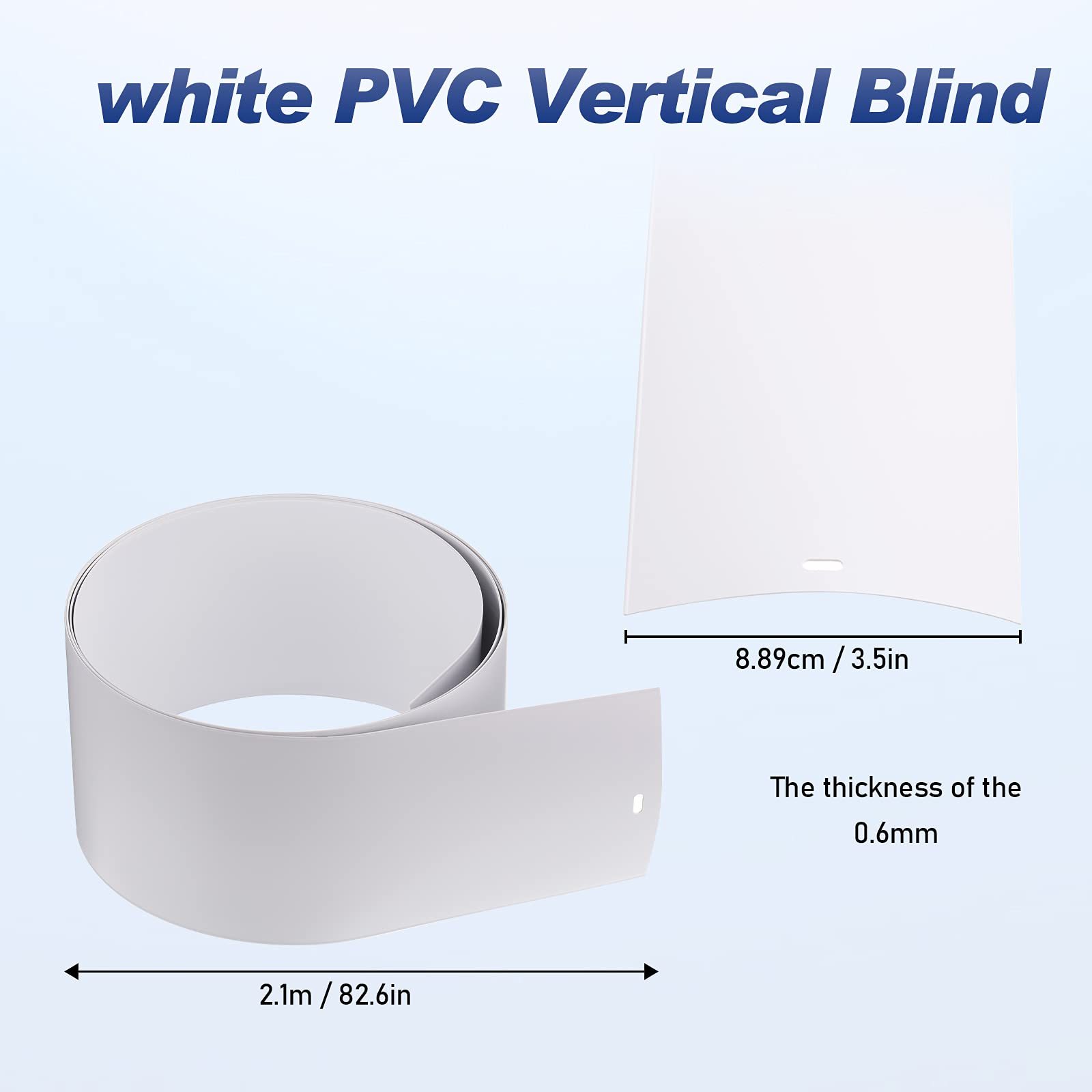 Nuanchu 5 PCS Vertical Blind Replacement Slats PVC Vertical Blind Slats Replacement Parts and 30 Pieces Clear Vertical Blind Repair Tabs Blind Repair Fixers for Sliding Door Window (White)