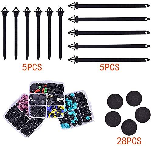 Plastic Retainer Clips Car Fasteners Clip Auto Accessories, 723PCS Bumper Clips Kit Auto Rivets Fasteners Kit with 10 Cable Ties for Honda Toyota GM Ford Chevy