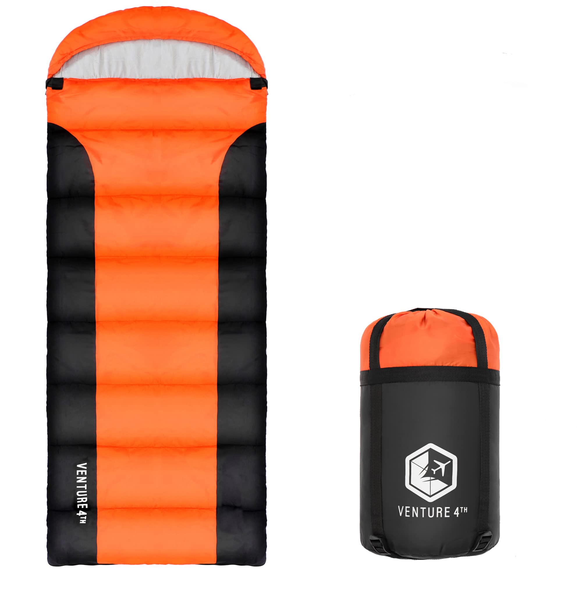 VENTURE 4TH Backpacking Warm Sleeping Bag with Self Inflating Sleeping Pad for Adults & Kids – Ideal for Hiking, Camping & Outdoor Adventures