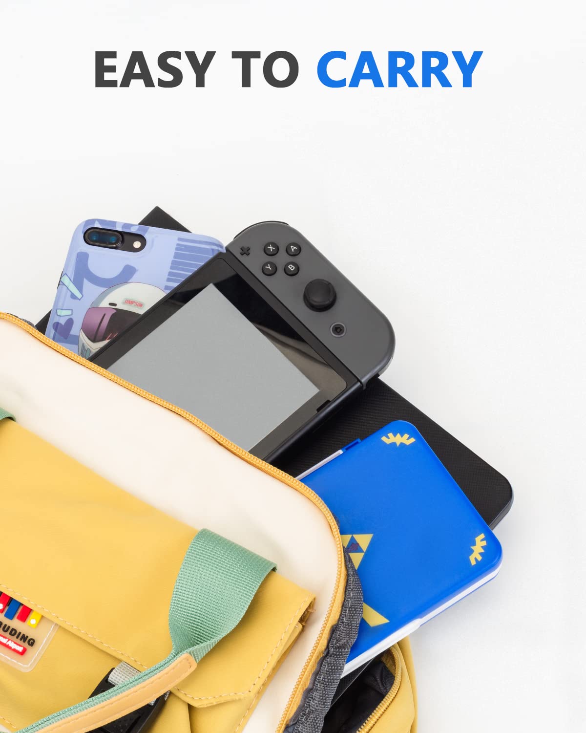 Switch Game Case, Portable 48 Slots Nintendo Switch Game Holder, Foldable Shockproof Switch Game Card Case, Hard Shell Soft Lining Memory Cards Switch Game cards Storage for Switch/Lite/OLED Games