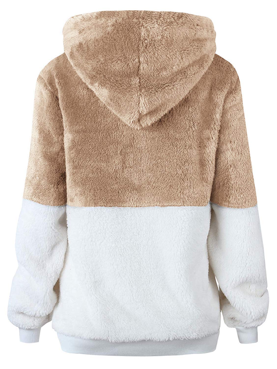 Romanstii Women's Oversized Sherpa Pullover Pockets Hoodie 1/4 Zip Sweatshirt for Christmas Dark Pink XXL