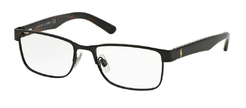 POLO RALPH LAUREN PH1157 9038 53M Matte Black Rectangular Eyeglasses For Men + BUNDLE with Designer iWear Eyewear Kit