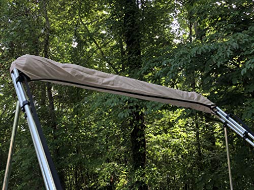 Replacement Bimini Top Canvas with Boot, Beige, 10' Long x 8.5' Wide, 16oz, by Cypress Rowe Outfitters, 4 Bow, fits 97"-103" Width