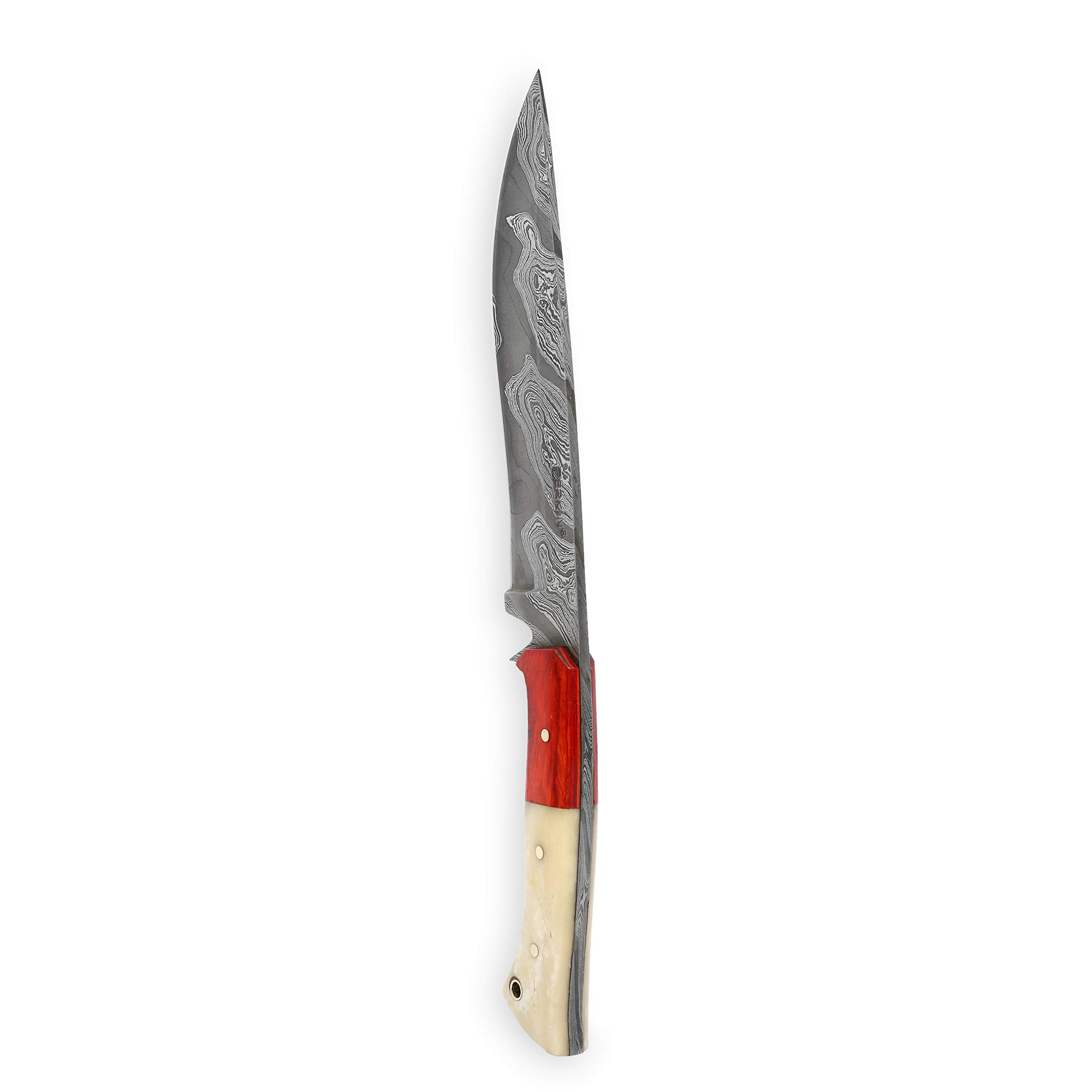 Perkin Hunting Knives 12 Inches Damascus Steel Knife Full Tang Fixed Blade Knife FBE111