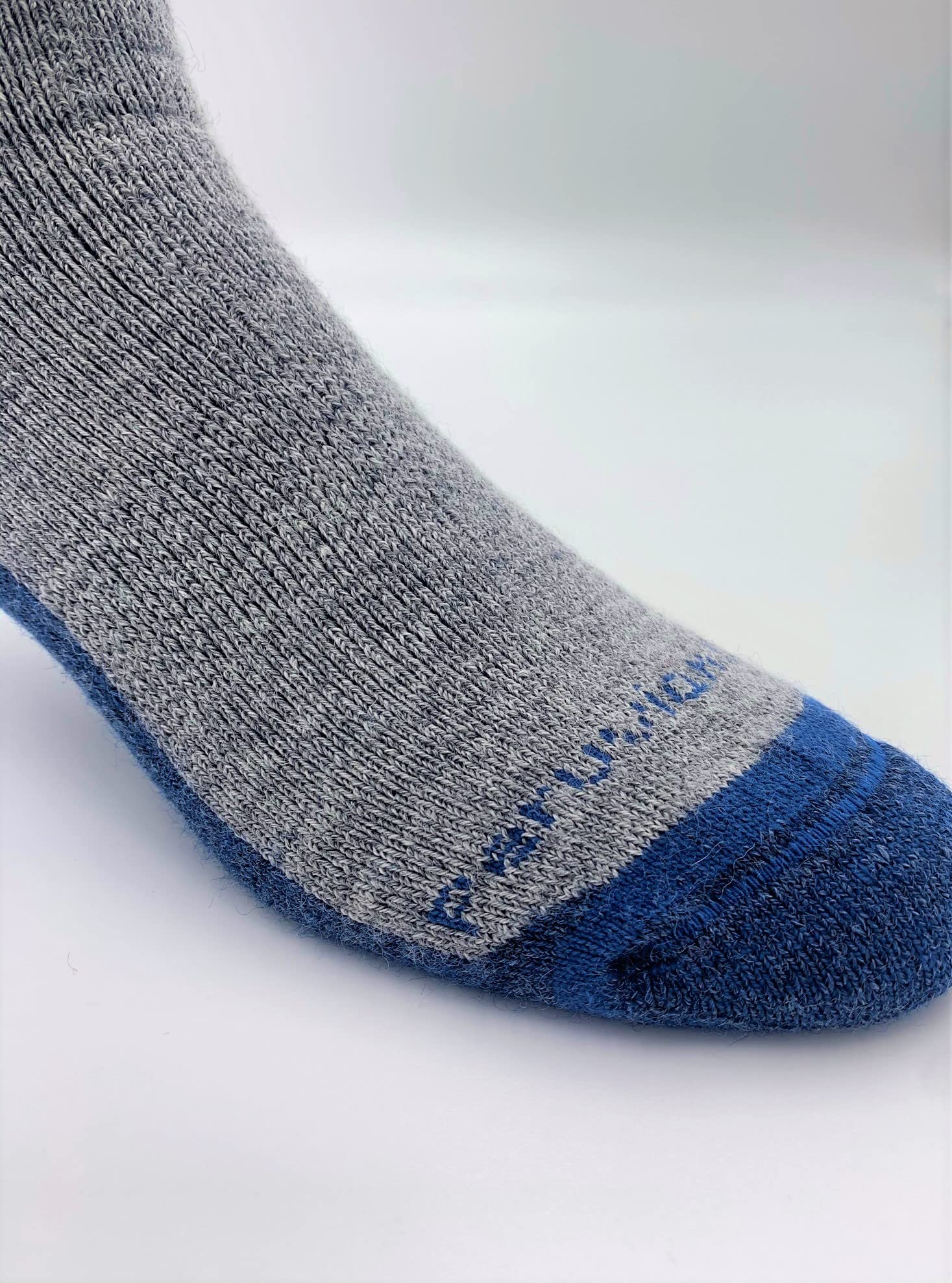 Peruvian Link Alpaca Socks Treated with Aloe Vera fpr Men and Women - Medium Weight Boot Socks 1 Pair (Denim/Silver, Large)