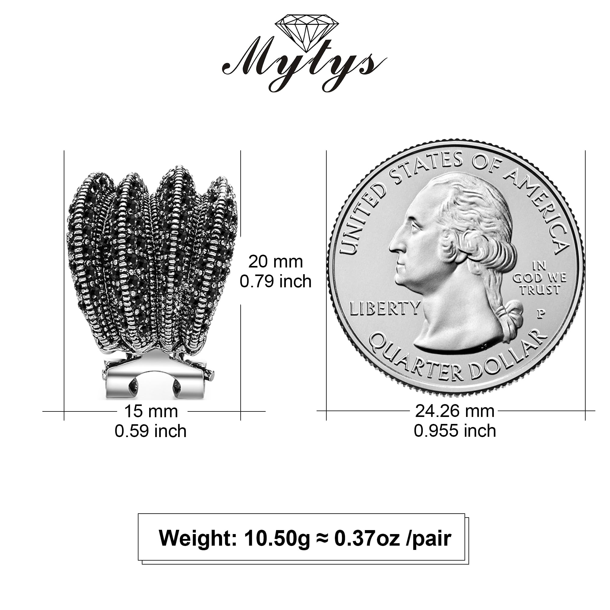 Mytys Two Tone Earrings for Women Gold and Silver Rose Gold Crossover Half Hoop Statement Designer Stud Earrings (marcasite black)