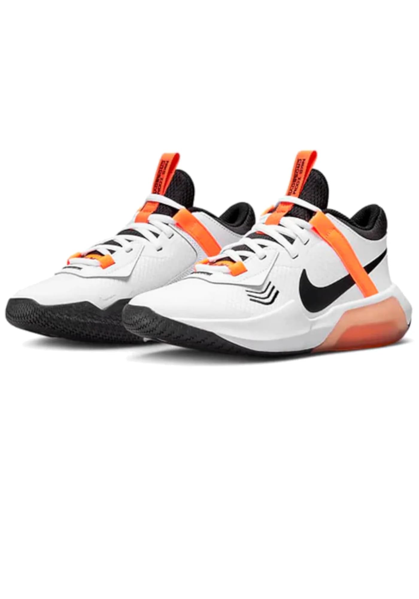 Nike Big Kids Air Zoom Crossover Basketball Shoes (GS) (White/Black/Safety Orange, us_Footwear_Size_System, Big_Kid, Men, Numeric, Medium, Numeric_6)