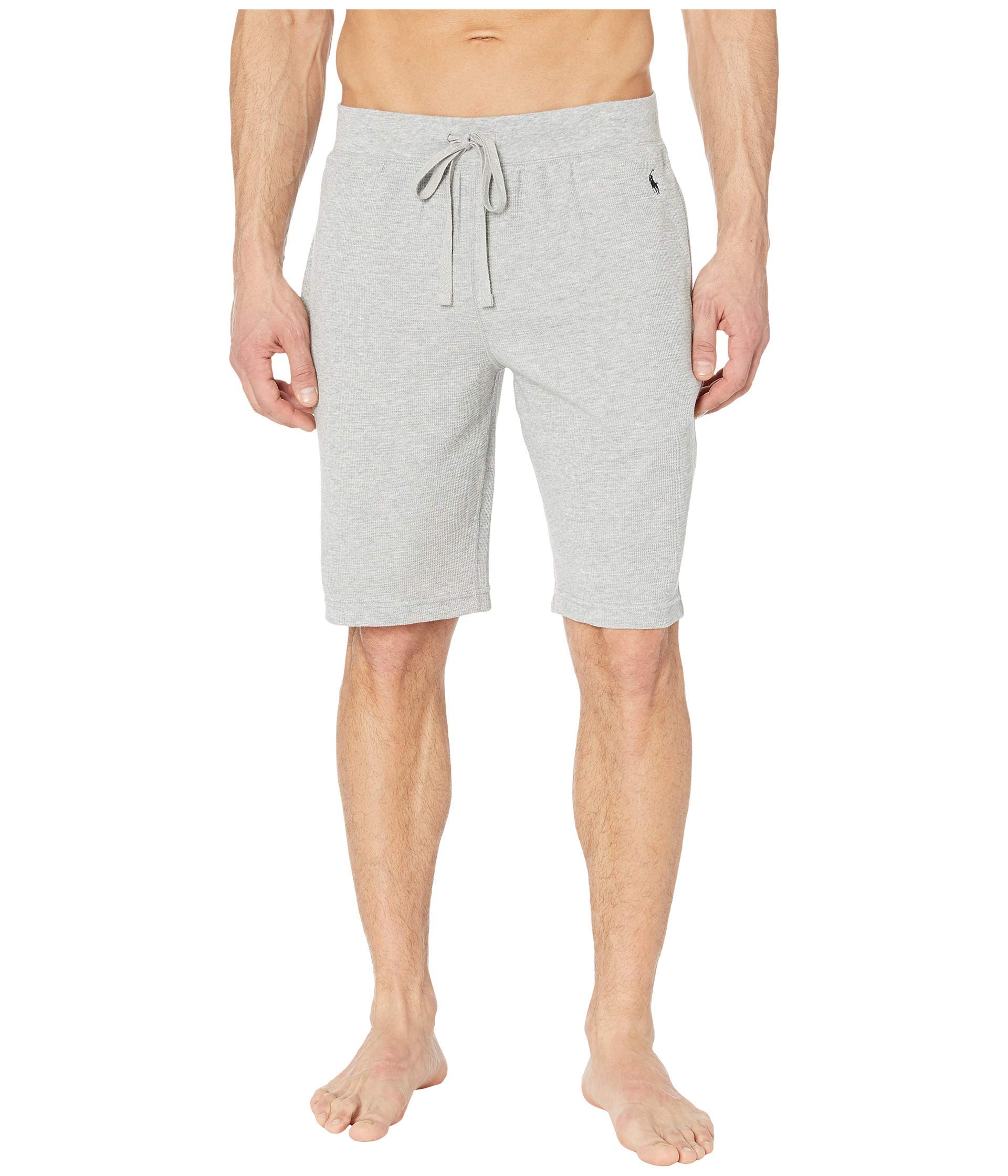 Polo Ralph Lauren Midweight Waffle Sleep Shorts Andover Heather/Polo Black Pony Print LG