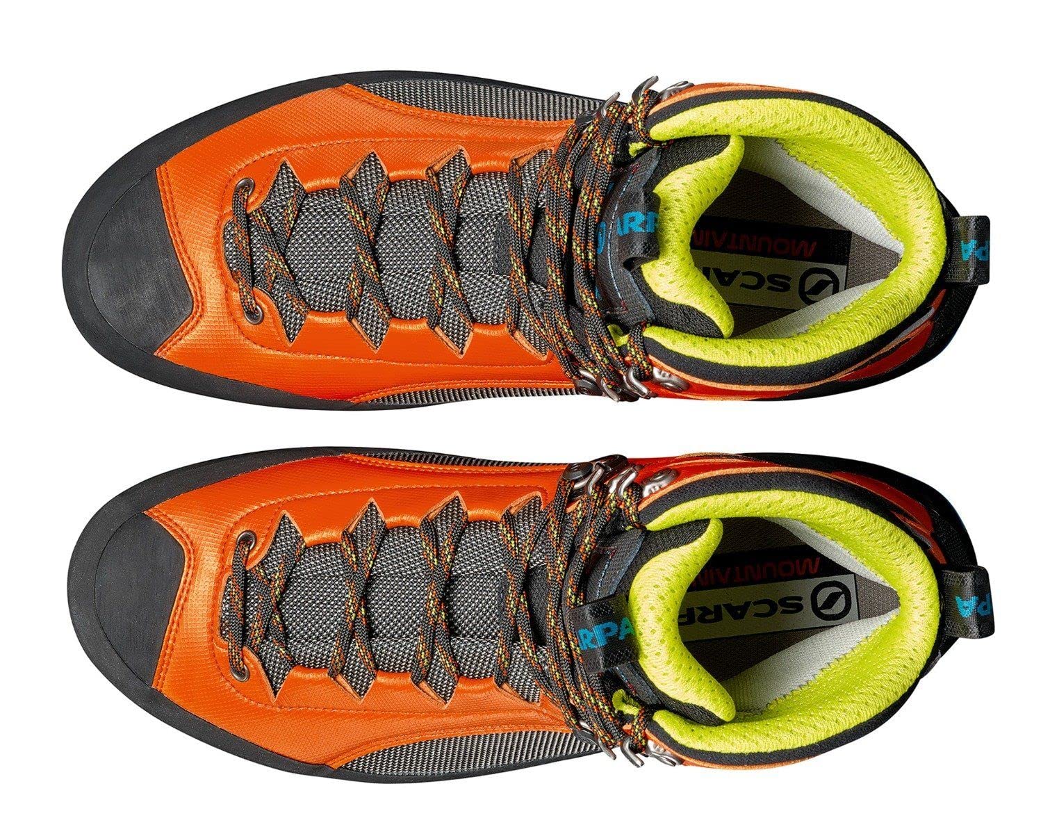 SCARPA Men's Charmoz HD Waterproof Boots for Hiking and Mountaineering - Shark/Orange - 11-11.5