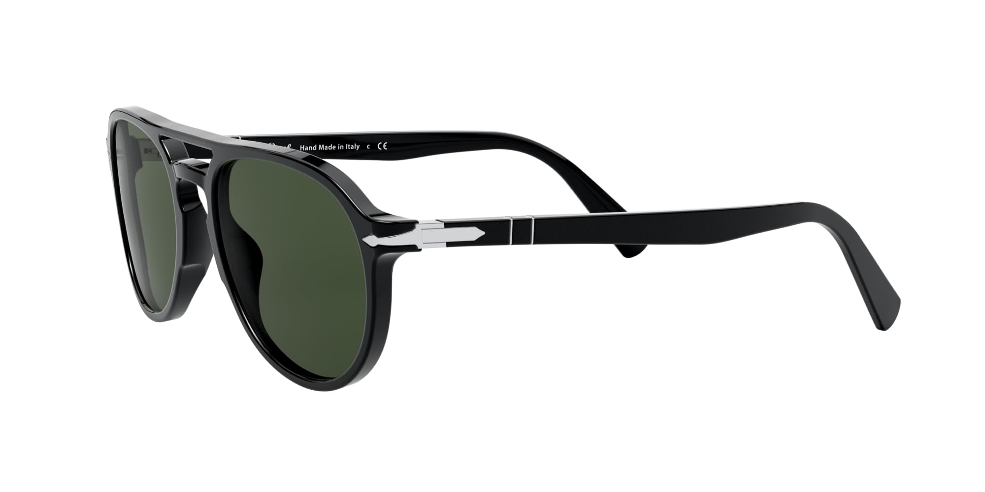 Persol PO3235S Aviator Sunglasses, Black/Blue Gradient Polarized, 55 mm