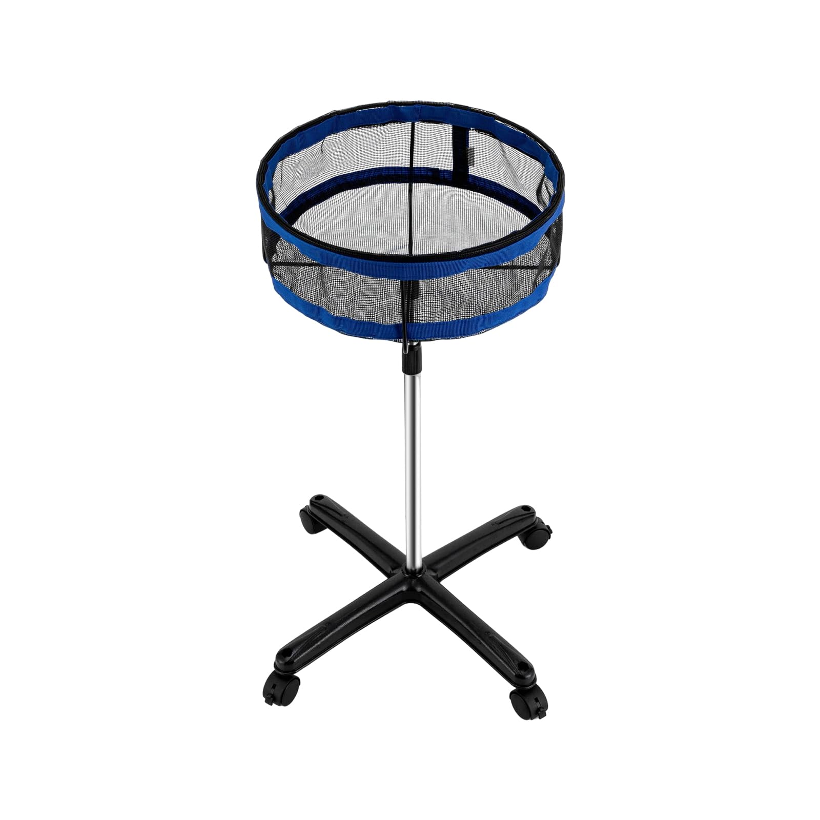 TBVECHI Multi-Ball Storage Stand Ping Pong Ball Collector Height Adjustable Stand for Training, High Capacity Stainless Steel Ball Basin Movable Ball Holder, with Mesh Case for Golf Ball Tennis