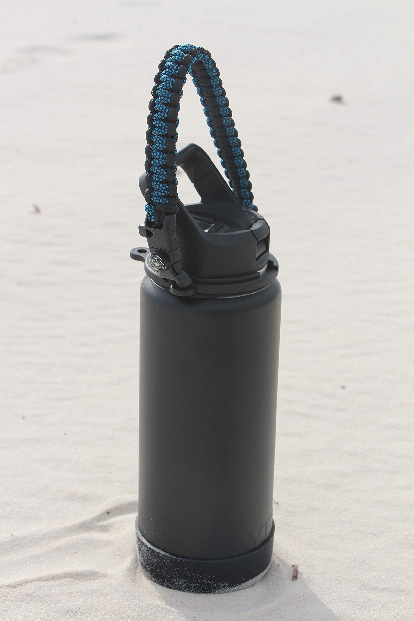 One MissionX Paracord Handle Compatible with Yeti Rambler 36oz 26oz 18oz 12oz 46oz Water Bottles, Durable Carrier Strap - Holder(Diamond Teal/Comp+Starter)