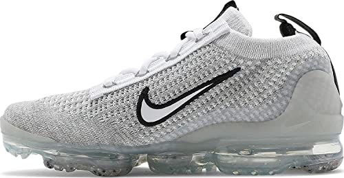 Nike Boy's Air Vapormax 2021 FK (Big Kid) White/White/Black/Metallic Silver 6.5 Big Kid M