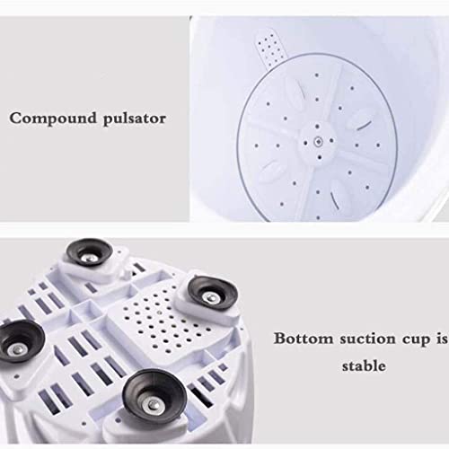 Portable Mini Compact Washing Machine Portable Washing Machine Home Multifunction Semi-Automatic with Dry Dehydration 690 * 340 * 340mm,White