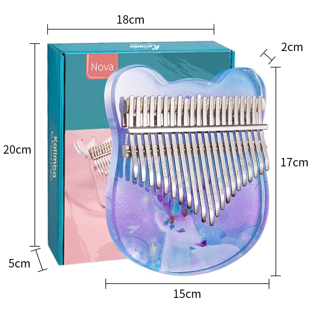 Yasisid Kalimba Thumb Piano for Kids, Adults and Student Beginners Easy to Learn Portable Musical Instruments Gifts, with Hard Case Bag, Tuning Hammer and Instruction (21 Keys, Painted)