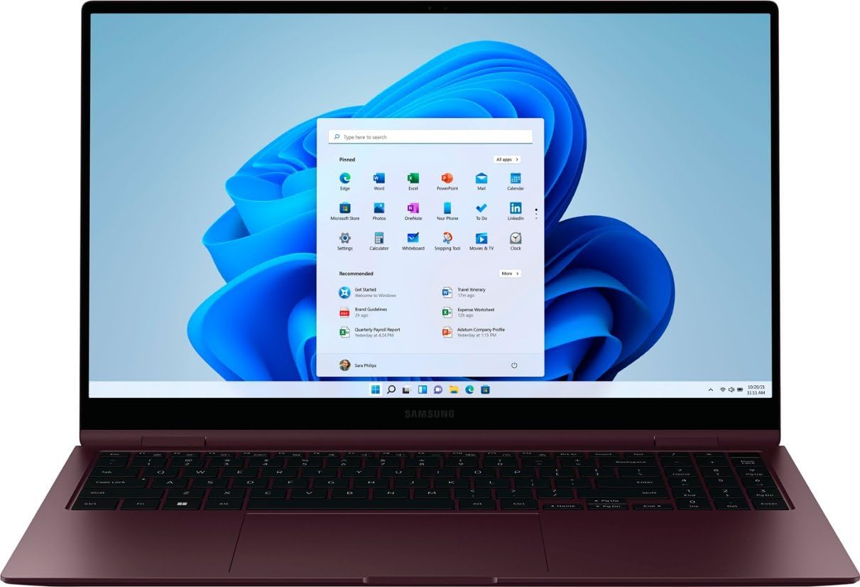 SAMSUNG Galaxy Book 2 Pro 360 15.6' Intel 12th Gen Core i7 1TB SSD 16GB Burgundy