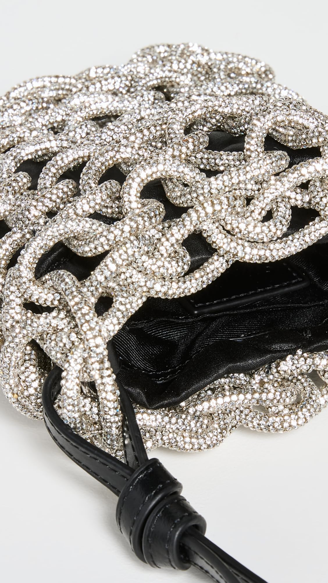 STAUD Women's Tini Crystal Bag, Rhinestone/Black, One Size