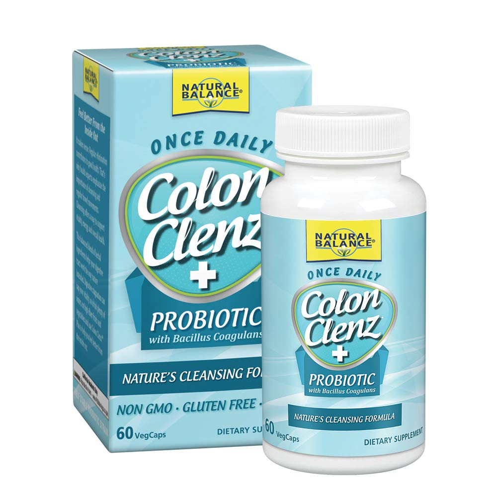 Natural Balance Colon Clenz Plus Probiotic | Cleansing & Regularity Formula w/Bacillus Coagulans & FOS | 60 CT