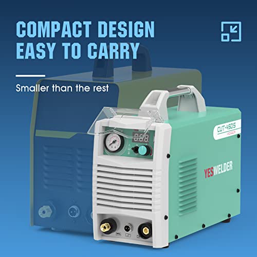 YESWELDER Plasma Cutter Dual Voltage 110/220V,45 Amp Non-Pilot Arc Digital Display IGBT Portable plasma cutter machine with accessories